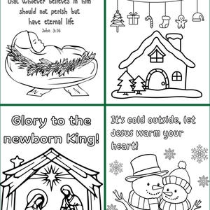 Christian Christmas Printable Coloring Pages - Etsy