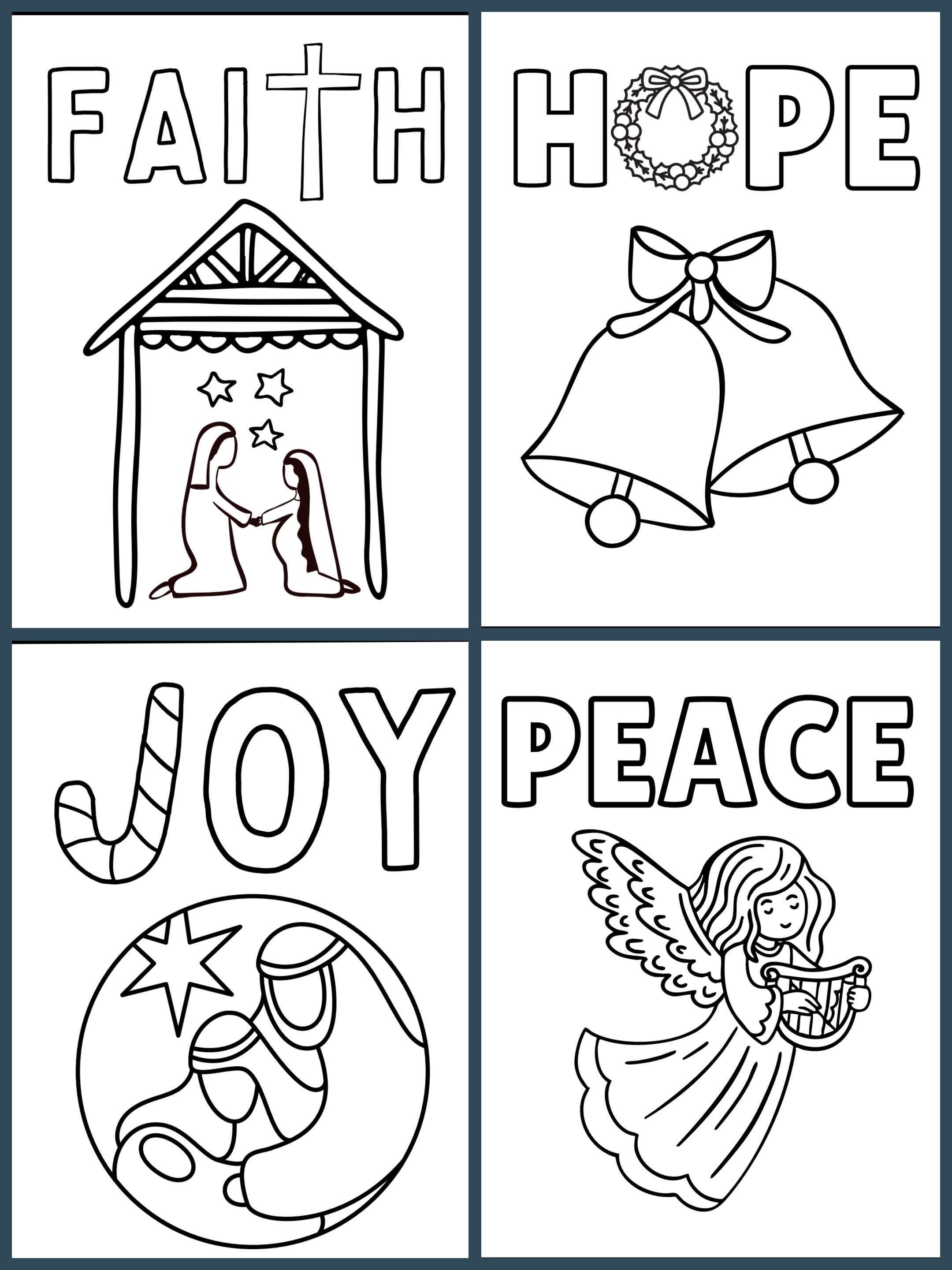 Christian Christmas Printable Coloring Pages - Etsy