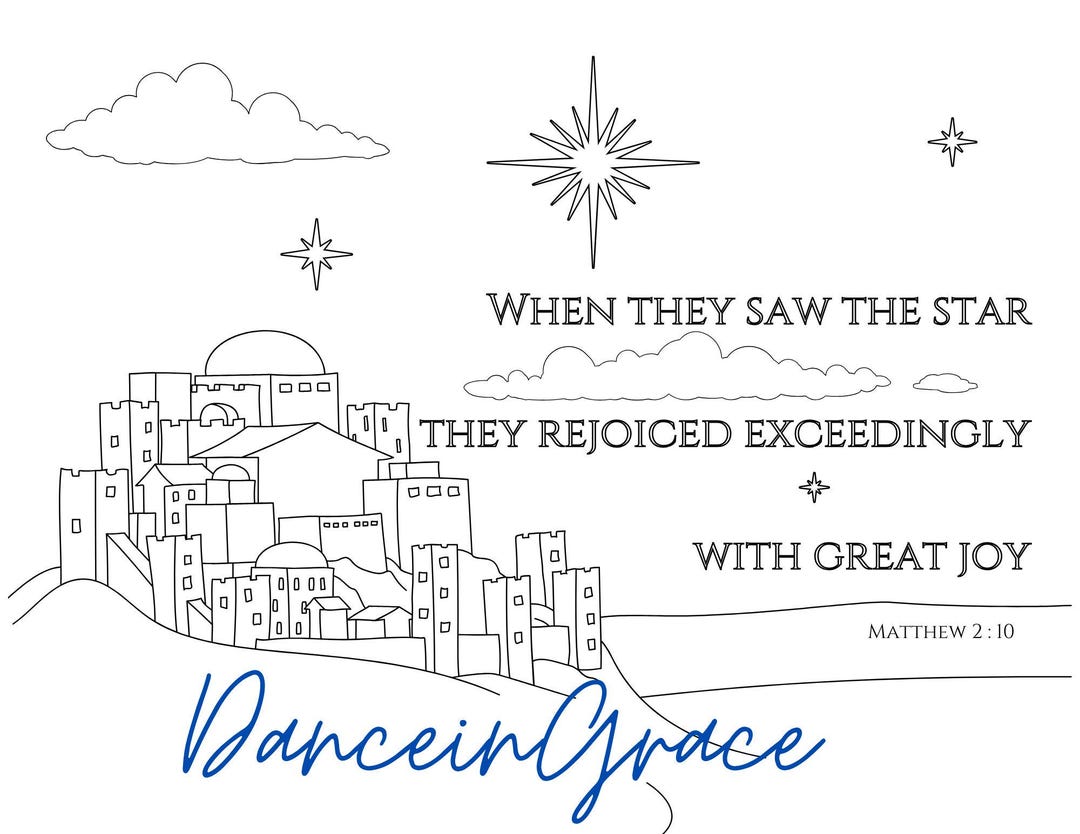 Christmas Printable Coloring Page With Bible Verse - Etsy