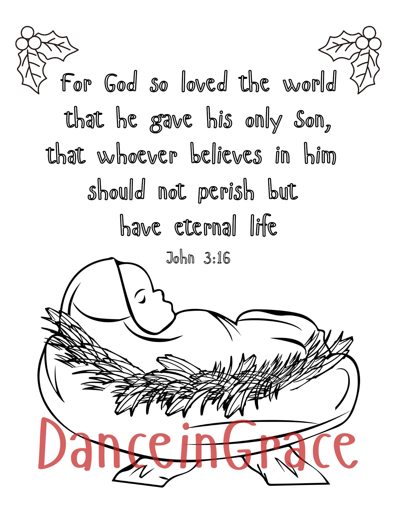 Christmas Printable Coloring Page With Bible Verse - Etsy