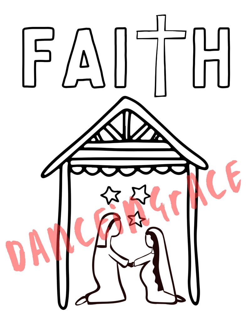 Christian Christmas Printable Coloring Pages - Etsy