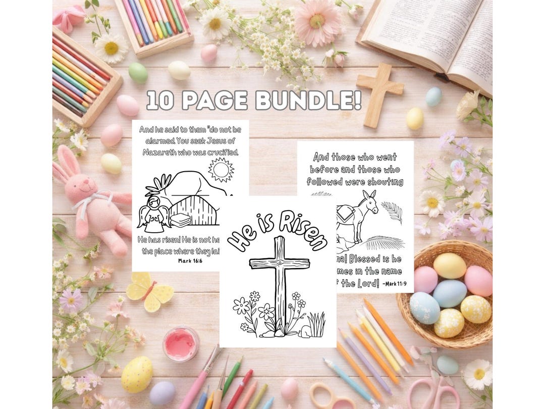 Easter Holy Week Printable Coloring Activity for Kids - Palm Sunday ...