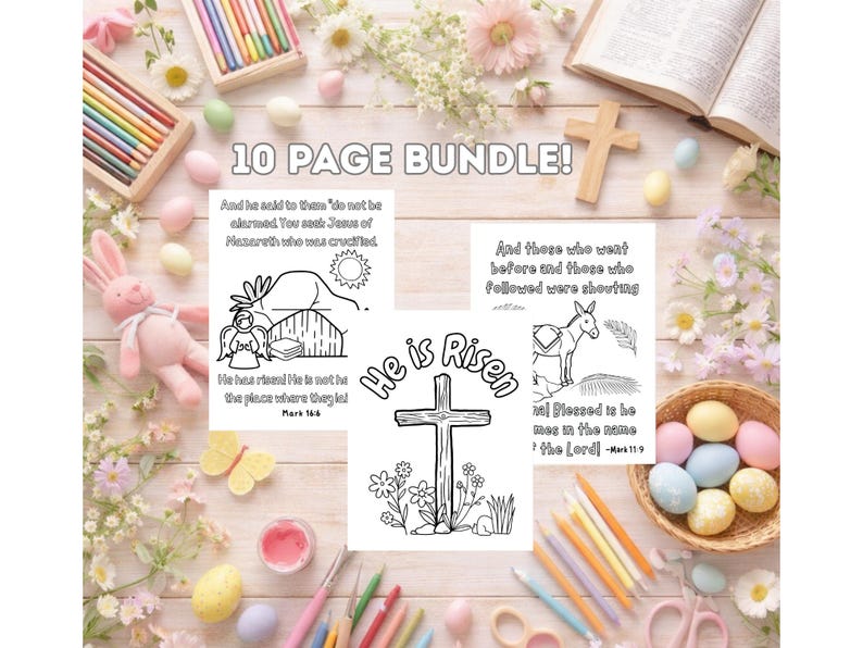 Easter Holy Week Printable Coloring Activity for Kids - Palm Sunday ...