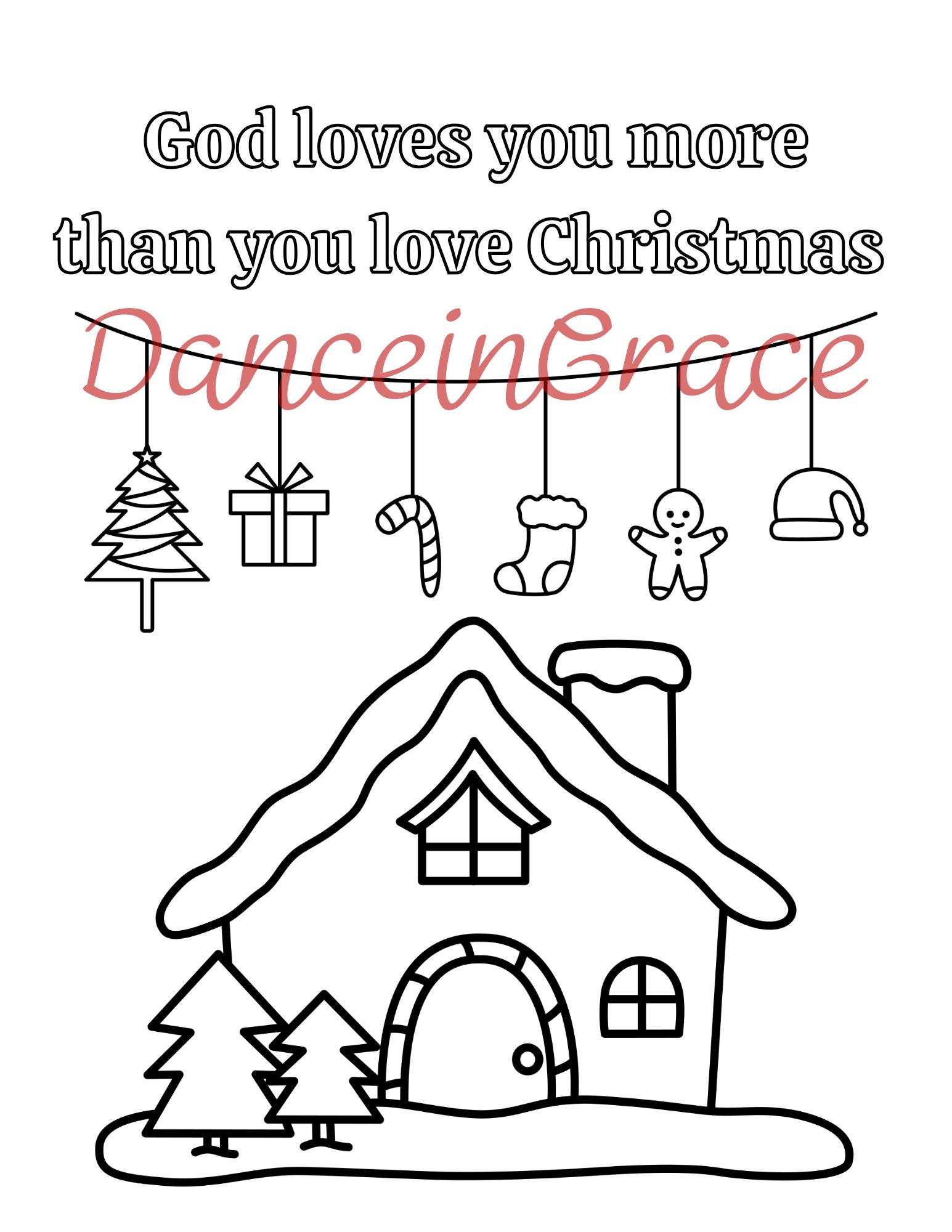 Christian Christmas Printable Coloring Pages - Etsy
