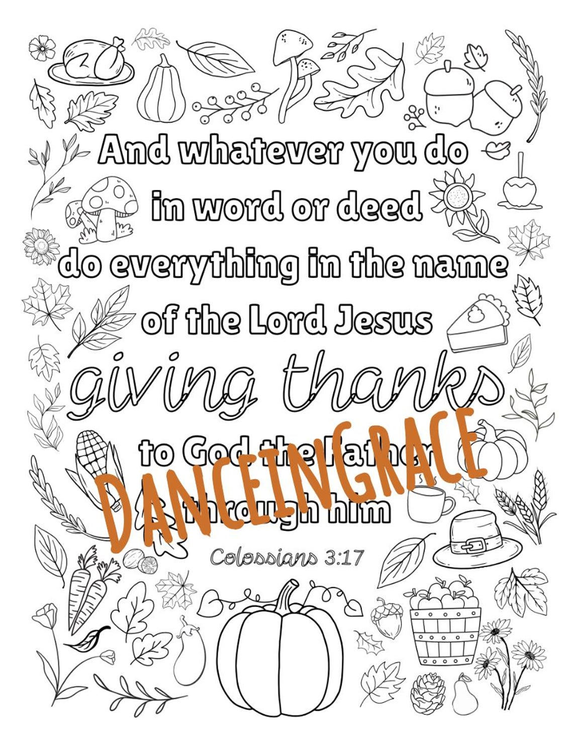 Thanksgiving Bible Verse Printable Coloring Page for Kids and Adults - Etsy