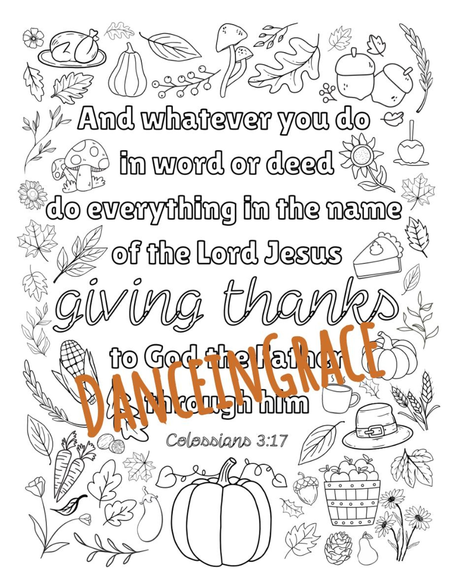 Thanksgiving Bible Verse Printable Coloring Page for Kids and Adults - Etsy