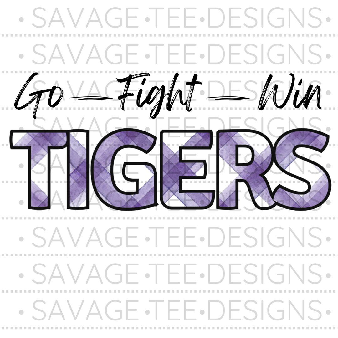 Tigers Mascot, Go Fight Win, Purple and Black, PNG, Digital Tshirt ...
