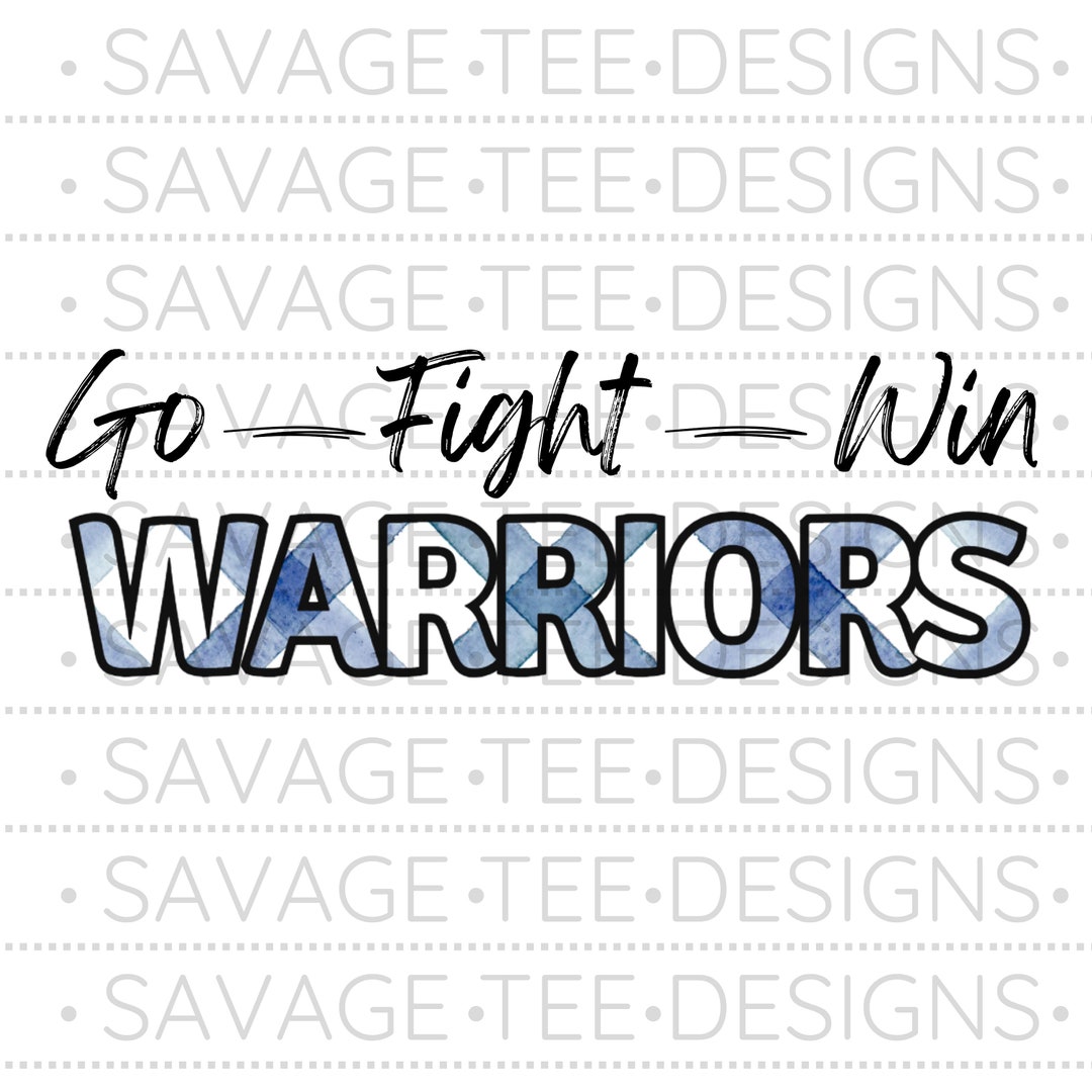 Warriors Mascot, Go Fight Win, Blue, PNG, Digital Tshirt Design - Etsy