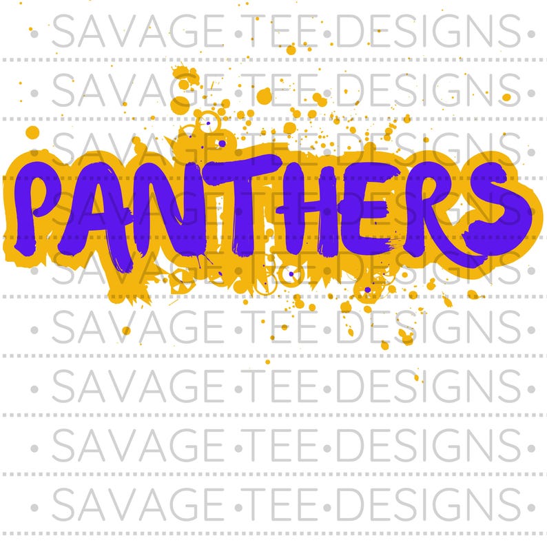 Painted Panthers, PNG, Digital Design, Custom Mascot, School Team Shirt ...
