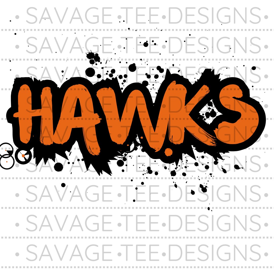 Painted Hawks, PNG, Digital Design, Custom Mascot, School Team Shirt ...