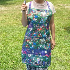 Kawaii Cartoon Apron – Cute Cooking Apron for Women & Teens, Adorable ...