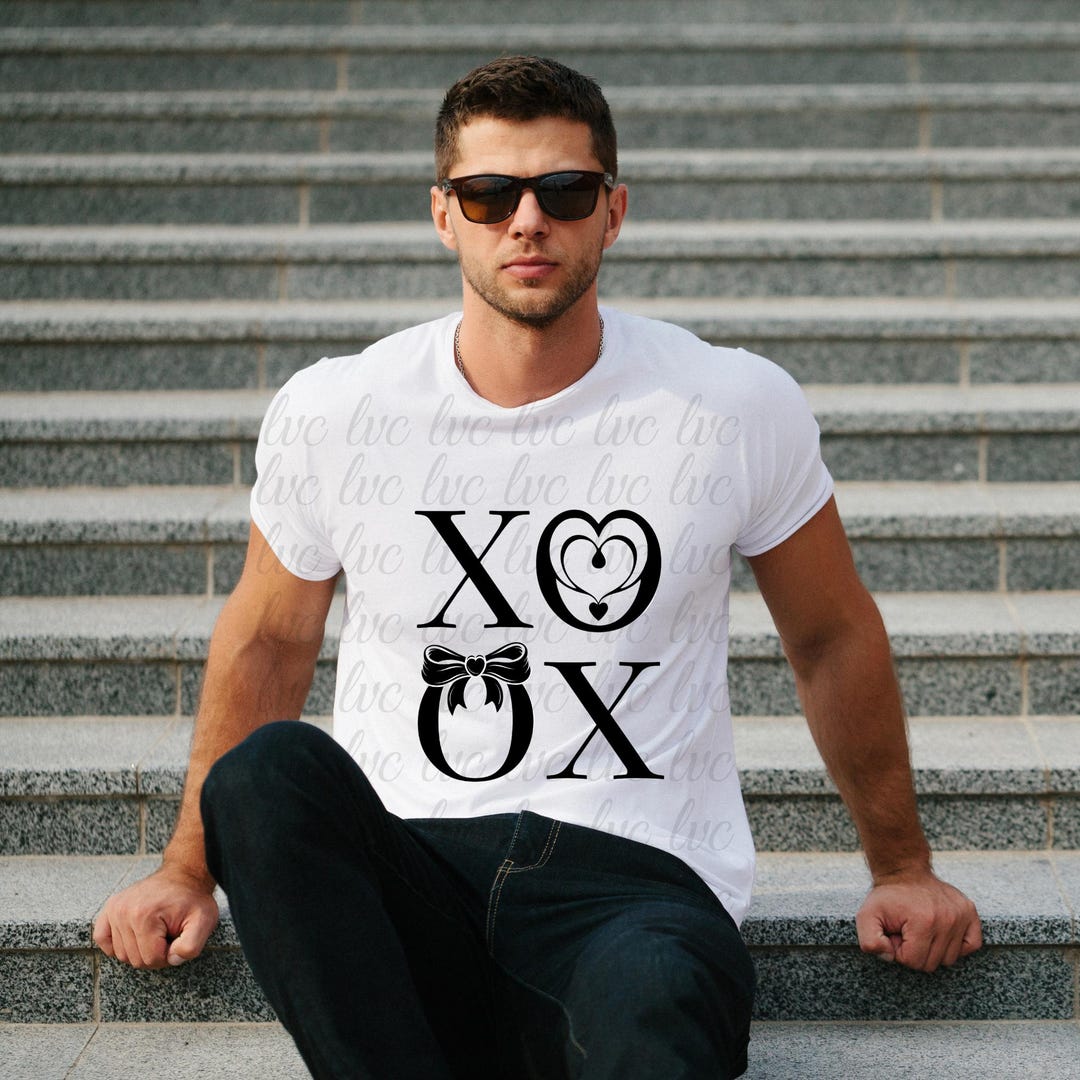 XO OX Heart and Bow Digital Design - Valentines Day Valentines Png ...