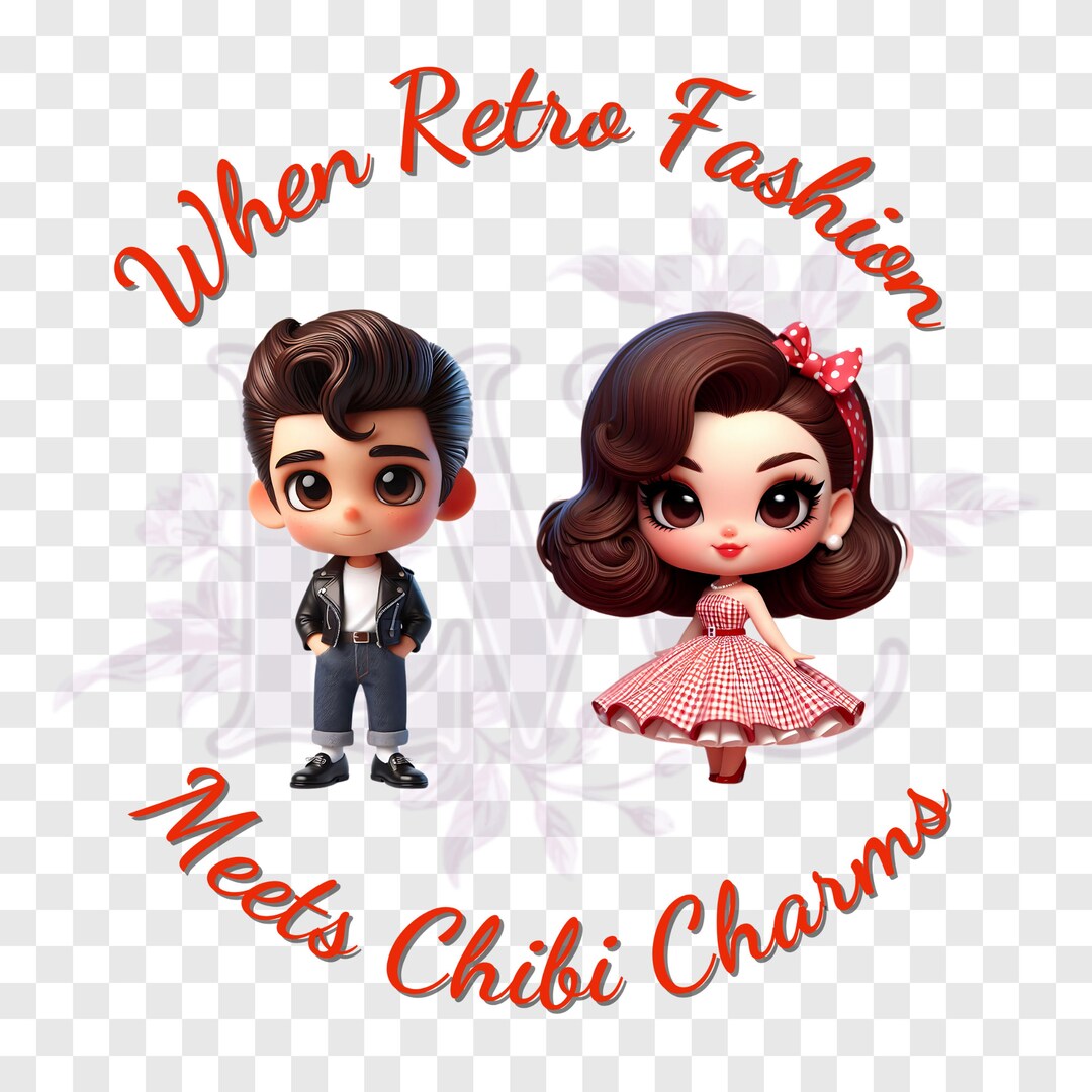 CHIBI Retro PNG, Chibi Clipart Retro Design Vintage Chibi Women Retro ...