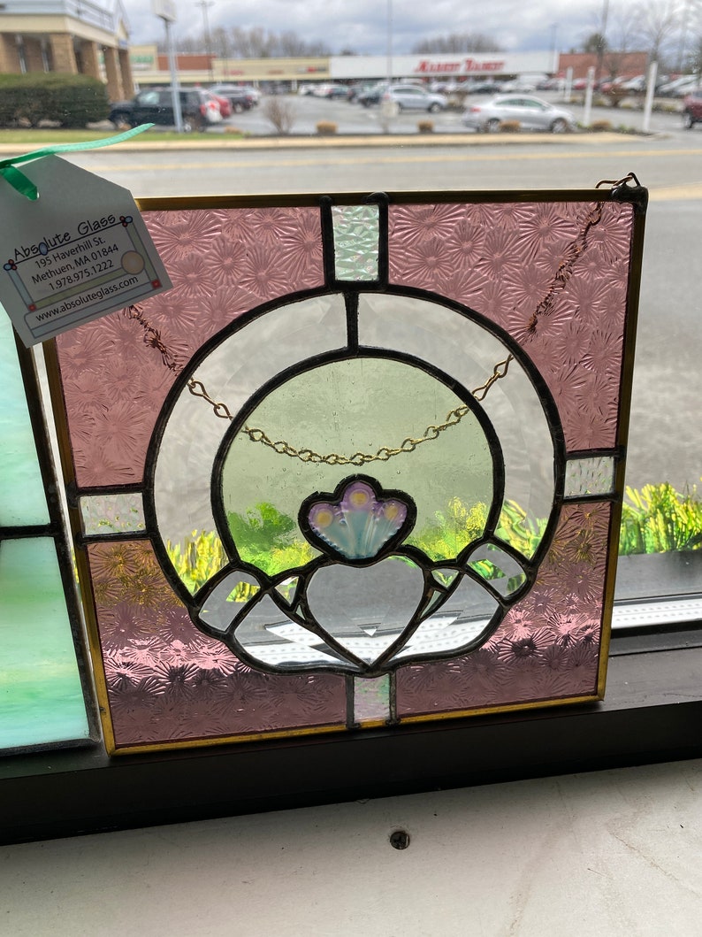 Irish Claddagh...stained Glass Sun Catcher - Etsy