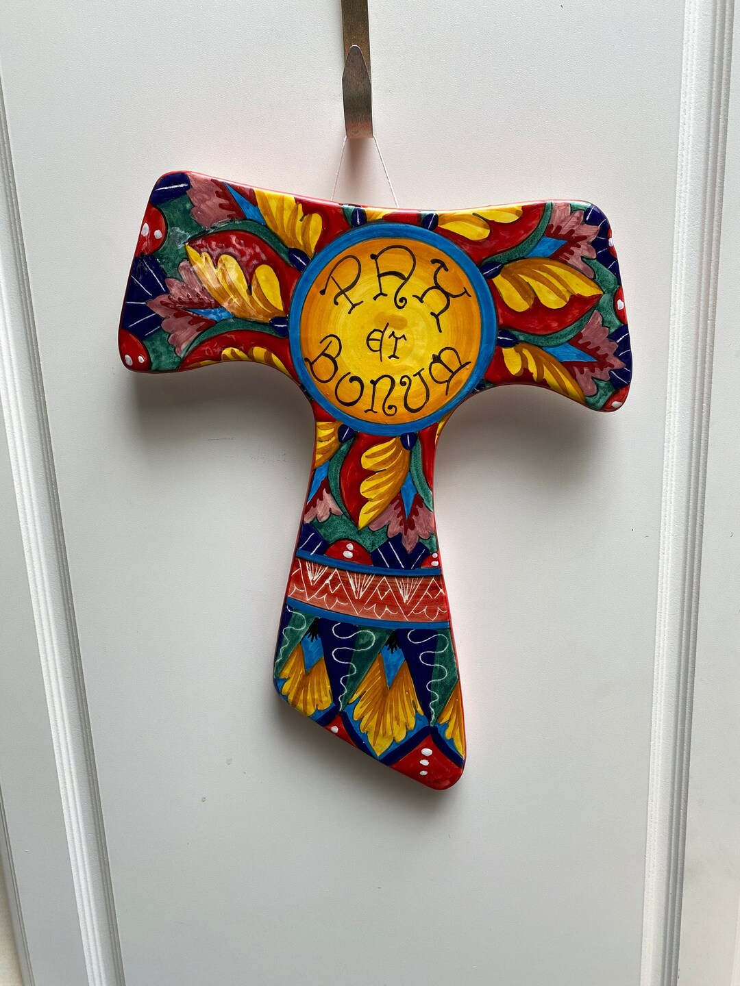 Italian Assisi Cross Ceramic Hanging - Etsy