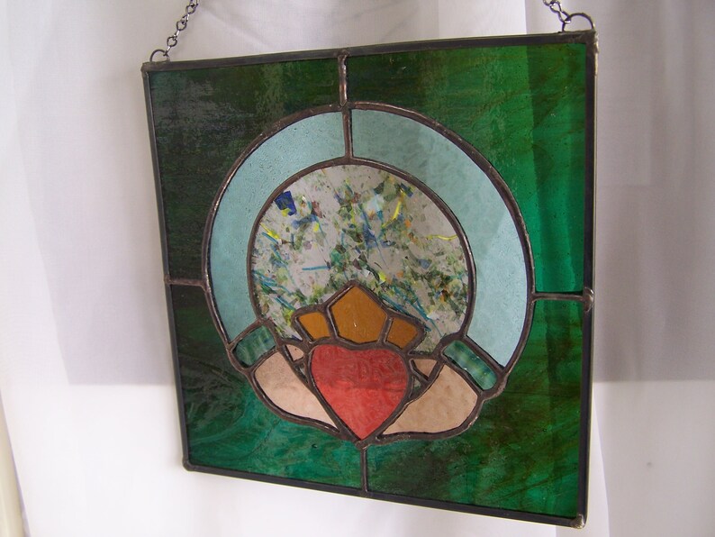 Irish Claddagh...stained Glass Sun Catcher | Etsy