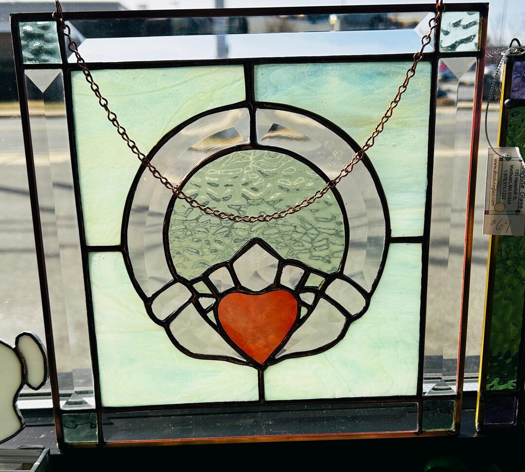 Irish Claddagh...stained Glass Sun Catcher - Etsy