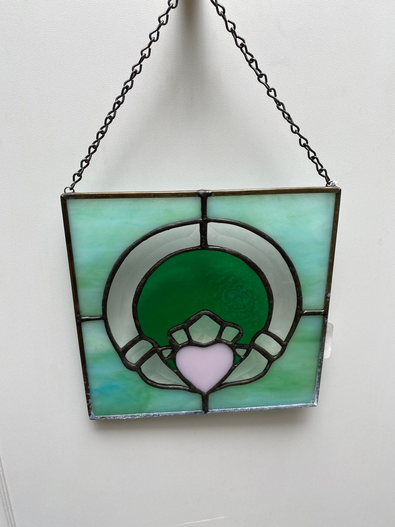 Irish Claddagh...stained Glass Sun Catcher - Etsy