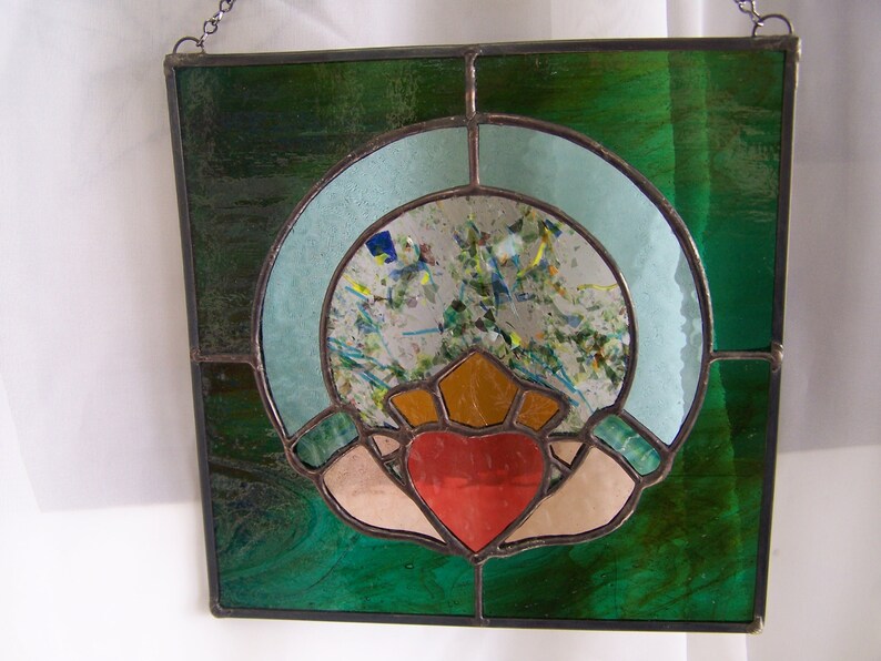 Irish Claddagh...stained Glass Sun Catcher | Etsy