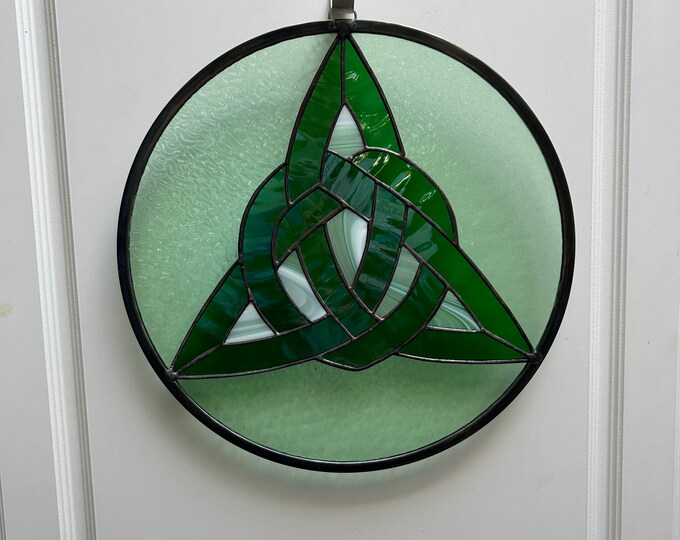 Rich Green Trinity Knot Stained Glass Window Cling to Celebrate Saint ...