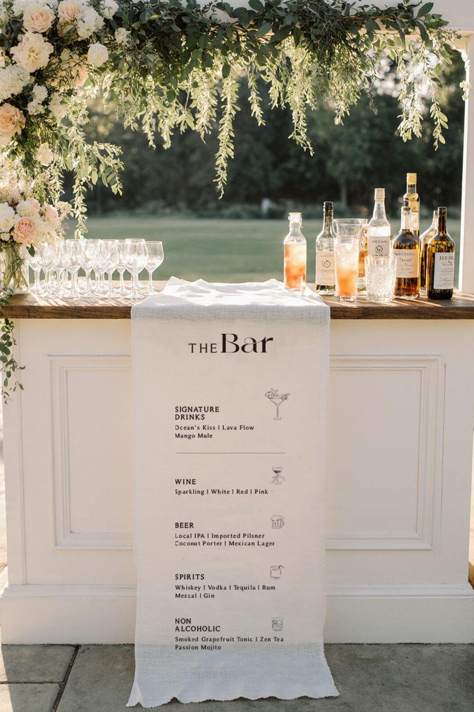 Fabric Bar Sign, Fabric Bar Menu, Wedding Bar Menu, Custom Linen Bar ...