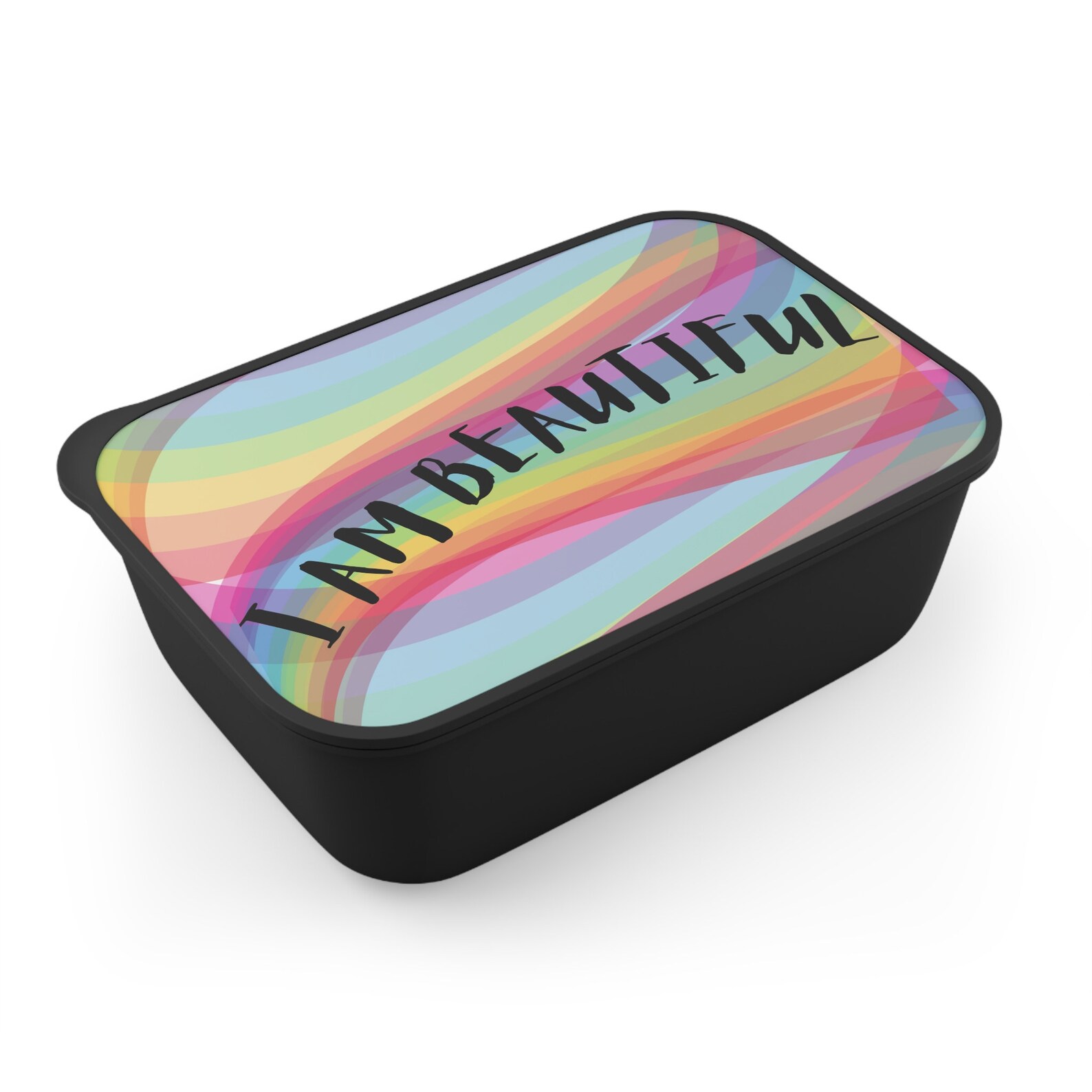 Rainbow "i Am Beautiful" PLA Bento Box With Band and Utensils - Etsy