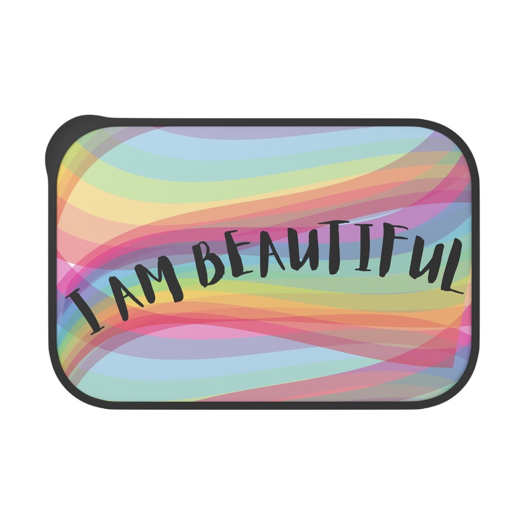 Rainbow "i Am Beautiful" PLA Bento Box With Band and Utensils - Etsy