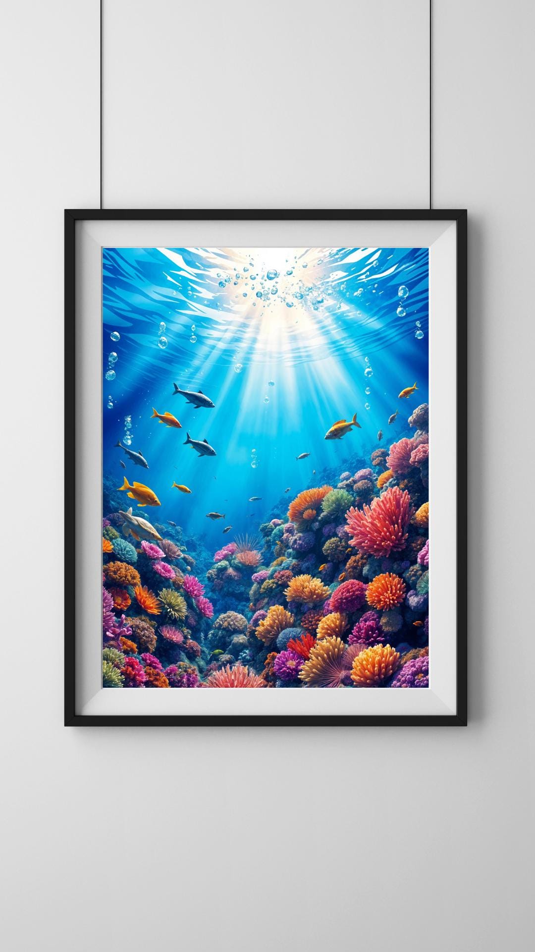 Aquatic Riviera Ocean Sea Life Deep Blue Underwater Fish Art - Etsy