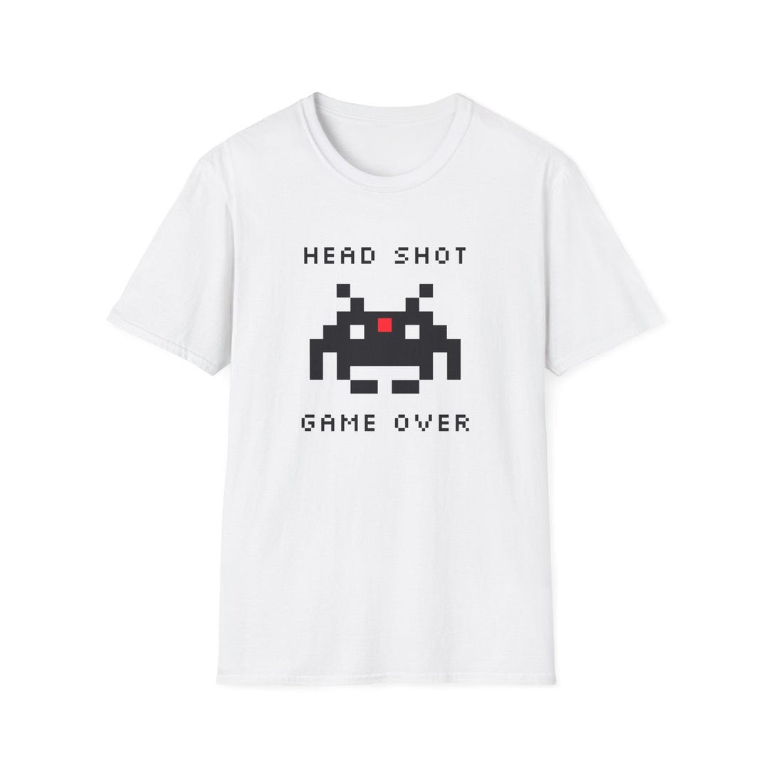 Head Shot Game Over Bug - Classic Computer Arcade - Unisex Softstyle T ...