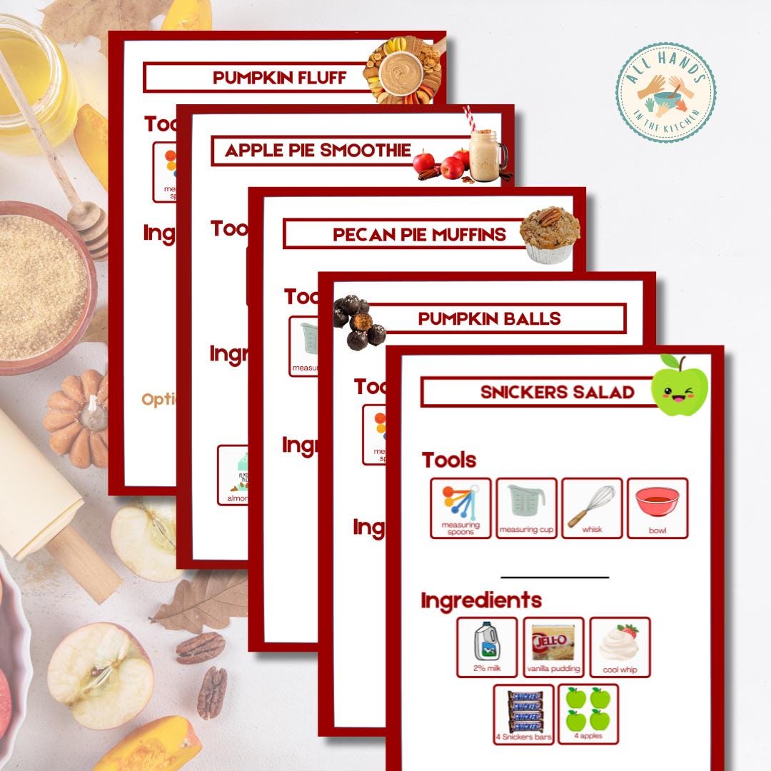 Fall Visual Recipe Cookbook | 5 Easy, Family-friendly, Toddler Visual ...