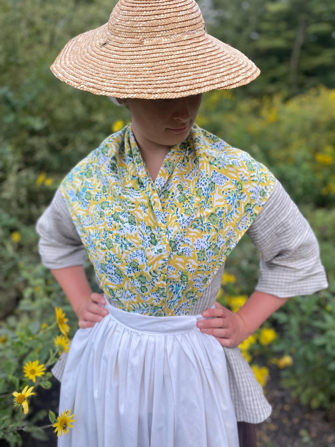 Colonial 18th Century Triangle Kerchief Fichu Yellow - Etsy