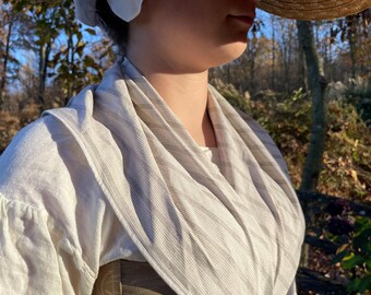 Fine White Linen Large Triangular Kerchief Fichu 18th Century Colonial ...