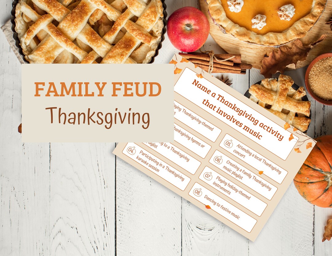 Thanksgiving Family Feud |thanksgiving Trivia| Thanksgiving Party Games ...