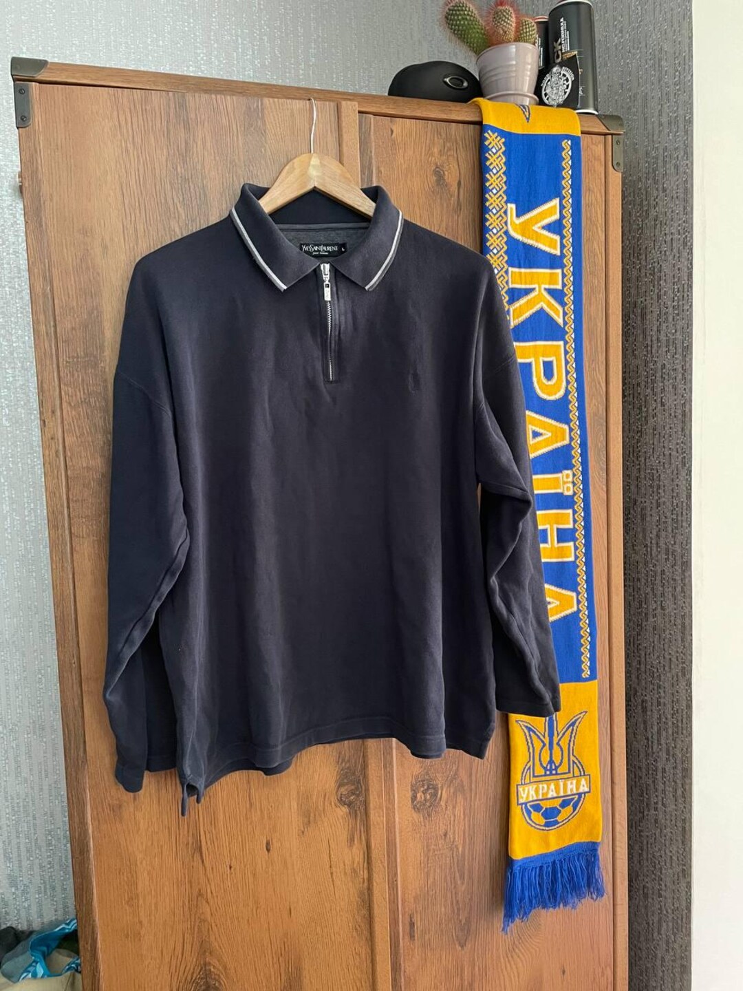 YSL Yves Saint Laurent Vintage 1/4 Zip Men’s Sweater Pullover Size ...