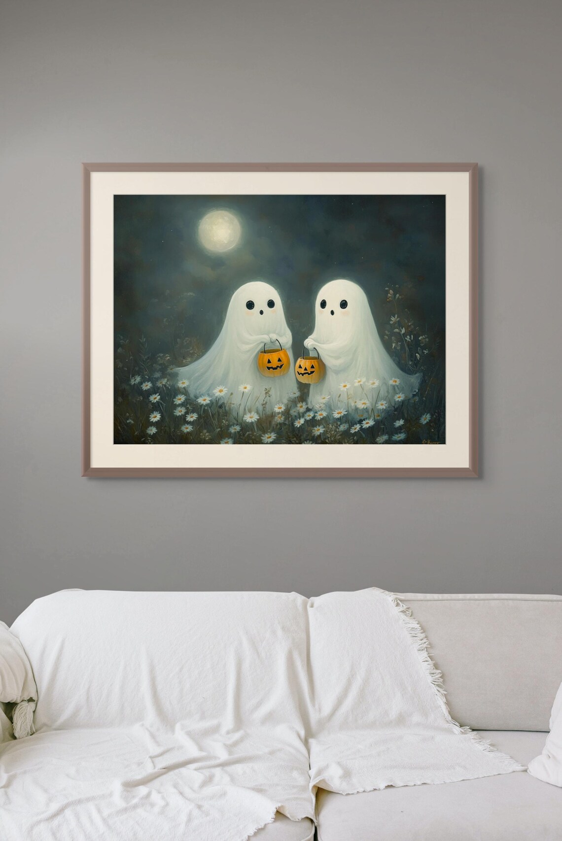 Friendly Ghosts I Halloween Print I Cute Ghost Wall Art I Gothic ...