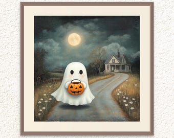 Friendly Ghosts I Halloween Print I Cute Ghost Wall Art I Gothic ...