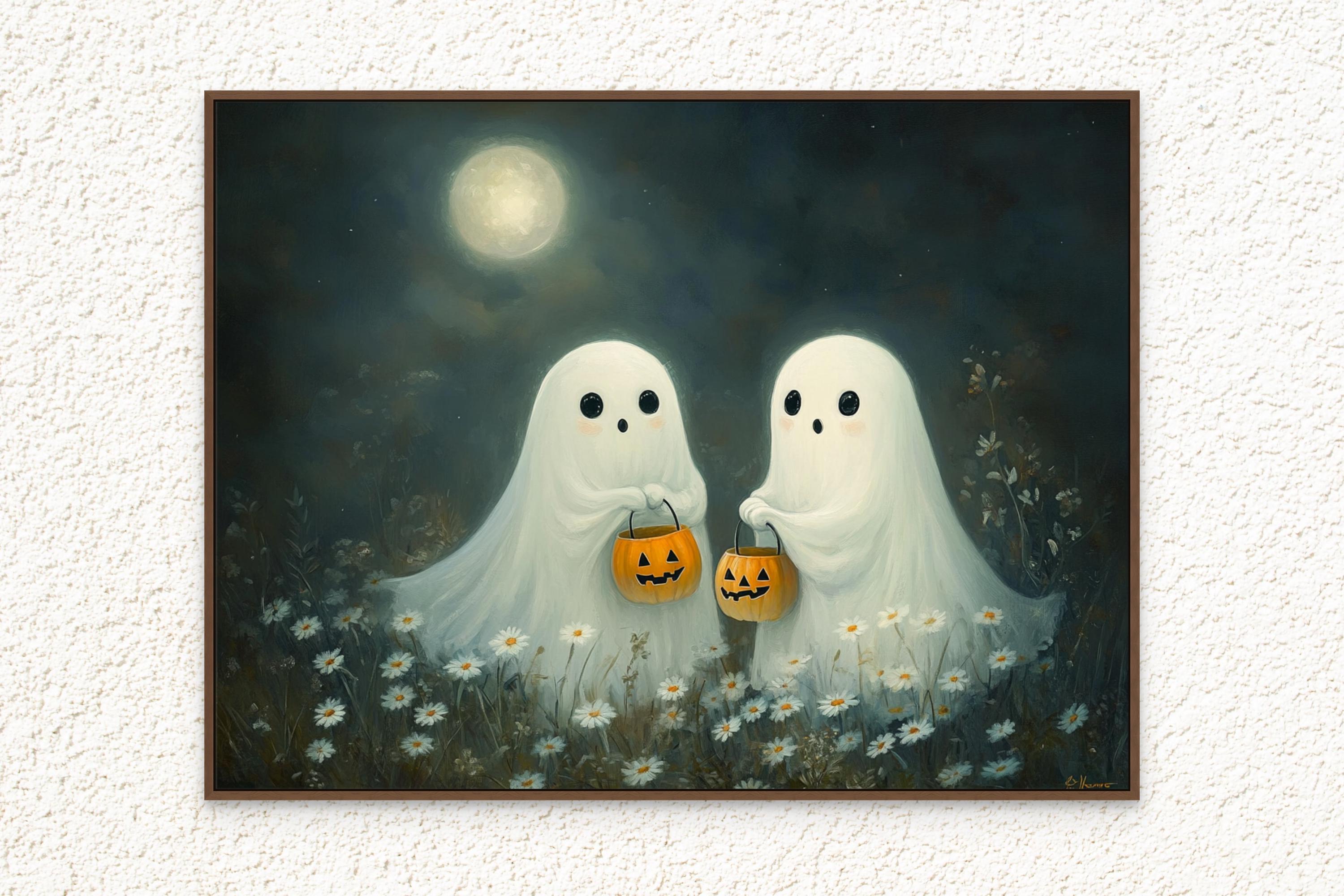 Friendly Ghosts I Halloween Print I Cute Ghost Wall Art I Gothic ...