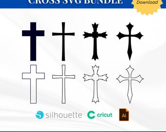 Cross Outline SVG, PNG, JPEG Digital Files - Etsy