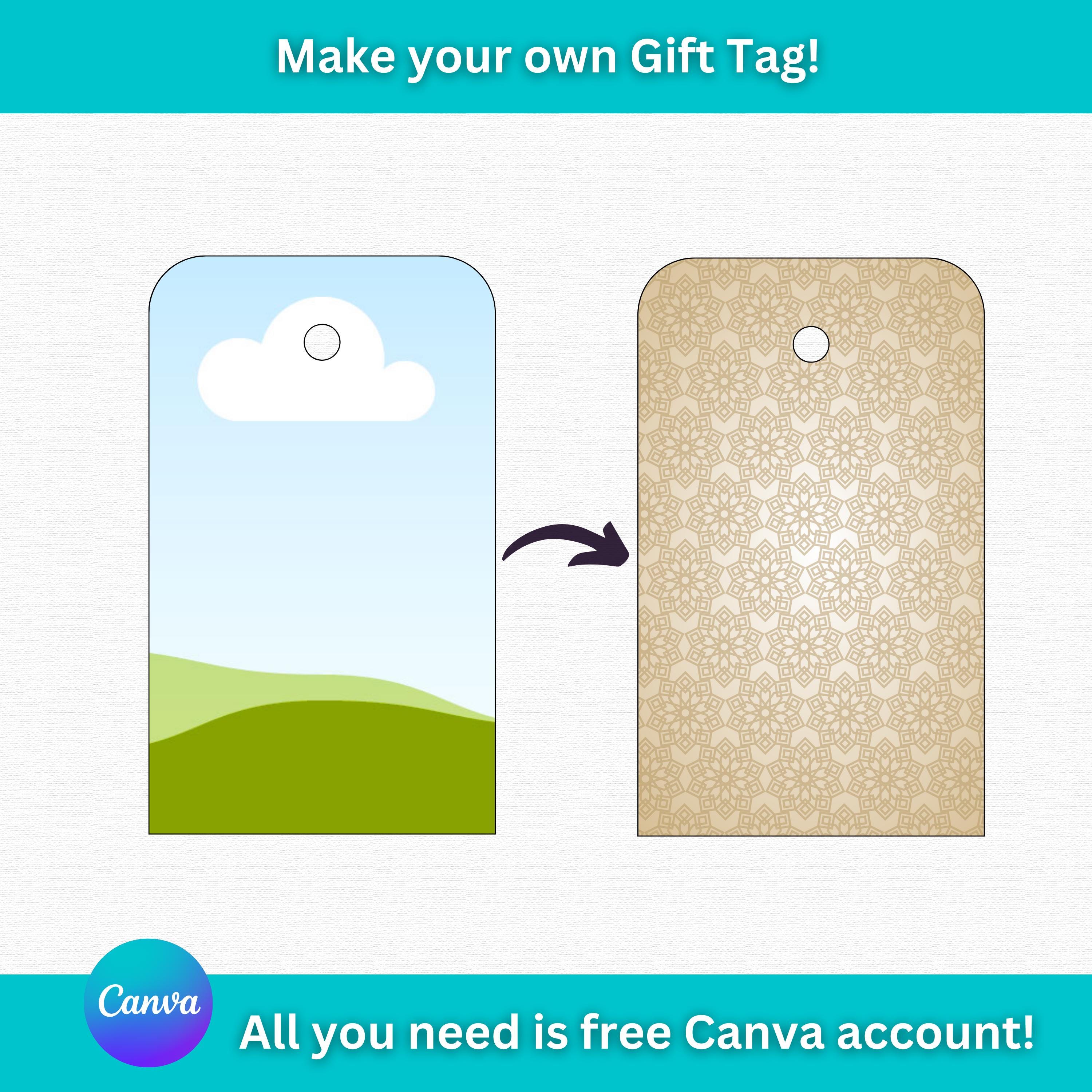 Editable Gift Tag Templates: Canva Drag & Drop, Tag Frames, Digital ...