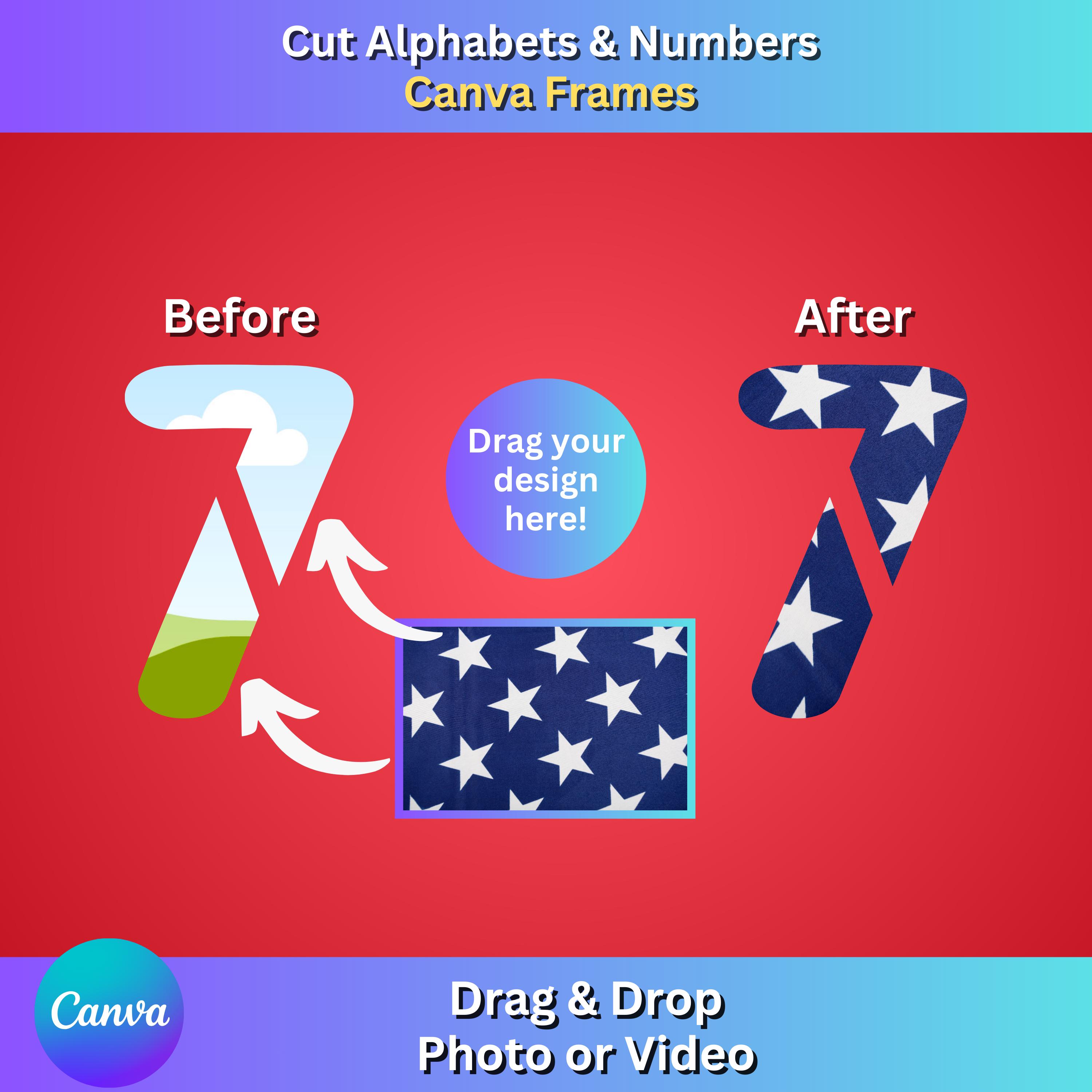 Editable Drag and Drop Canva Letter Frames, Canva Slice Frames ...