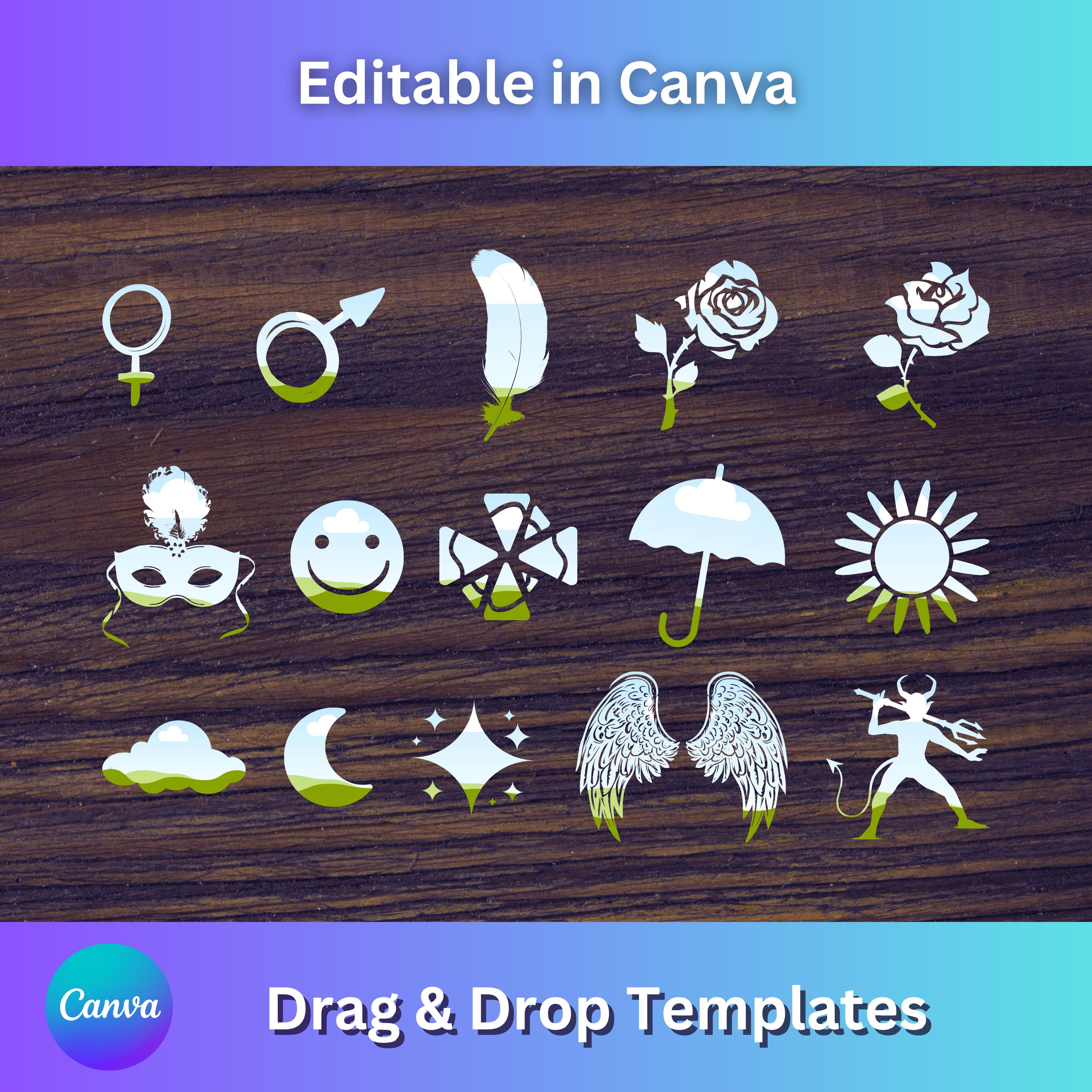 Drag & Drop Symbols Canva Templates Mockup Frame Bundle, Make Your Own ...