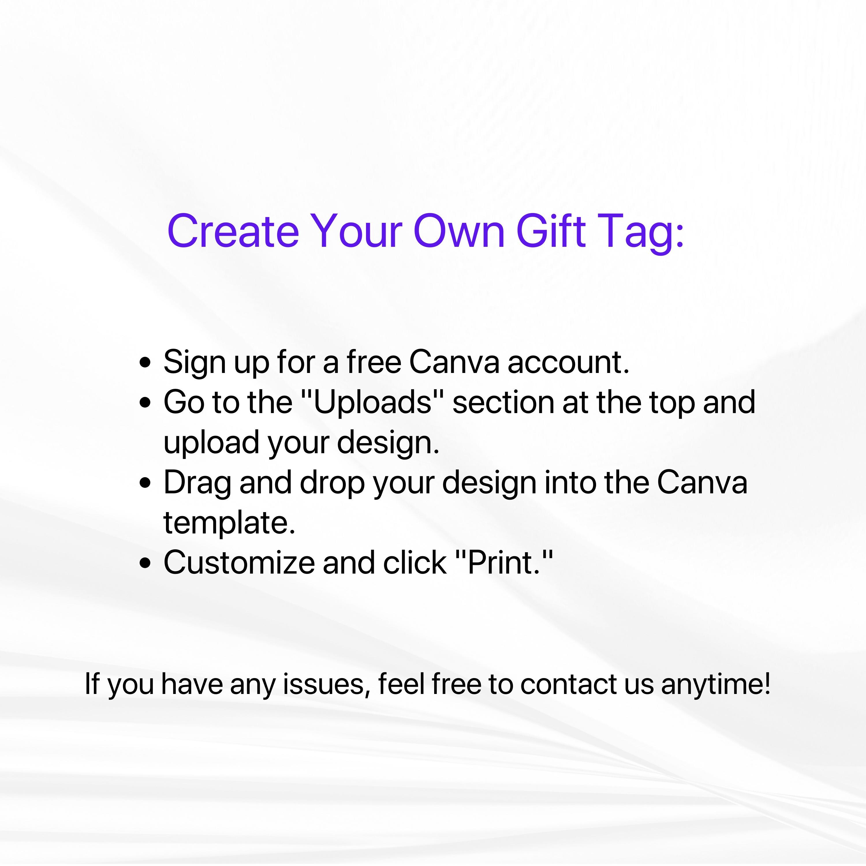 Editable Gift Tag Templates: Canva Drag & Drop, Tag Frames, Digital ...