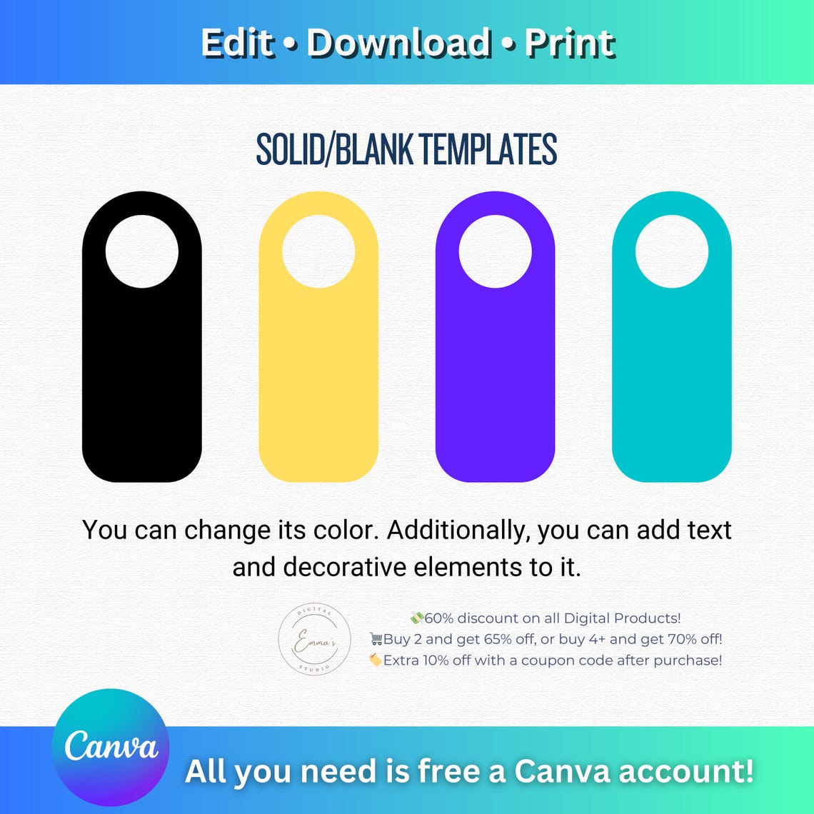 20 Door Hanger Templates: Editable Canva Frames, Door Hanger SVG Files ...