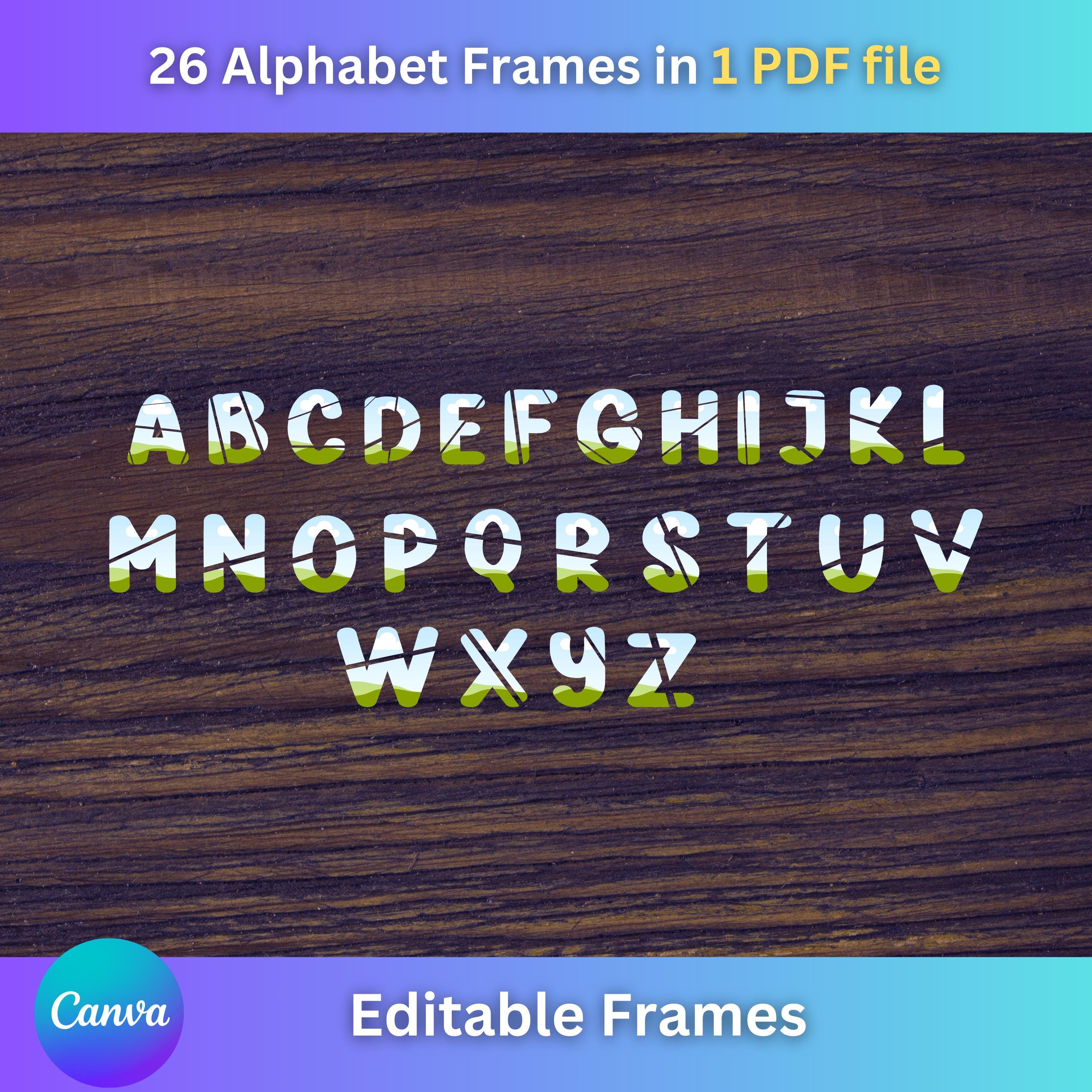 Editable Drag and Drop Canva Letter Frames, Canva Slice Frames ...