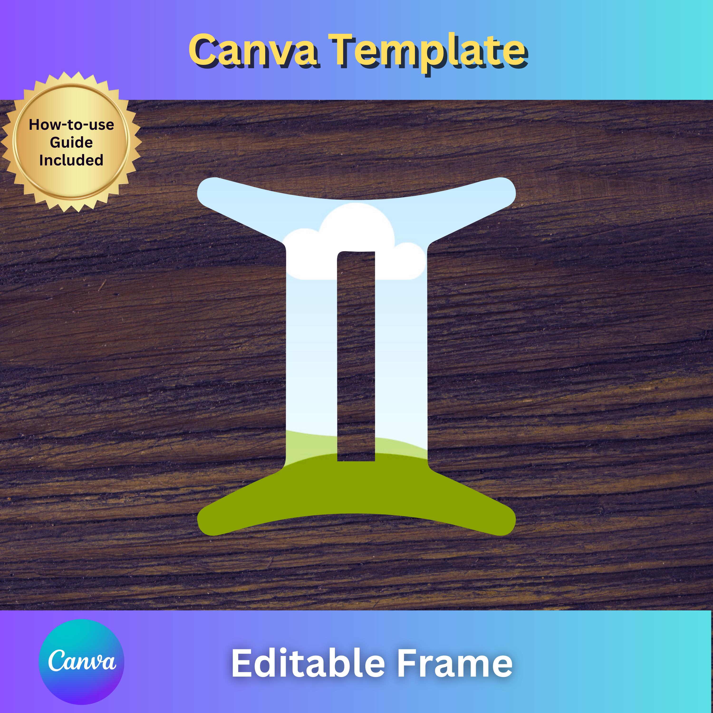 Gemini Zodiac Sign Canva Frame Template (digital Download) - Etsy