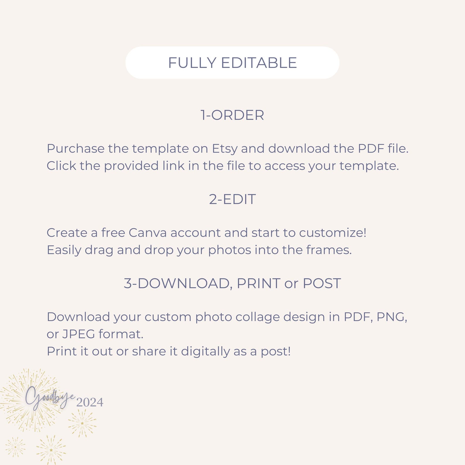 Goodbye 2024 Photo Collage Templates Bundle, New Year Celebration 2025 ...