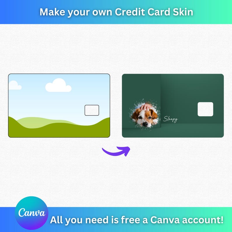 Credit Card Skin Templates: Canva Editable Debit Card Skin, Bank Card ...