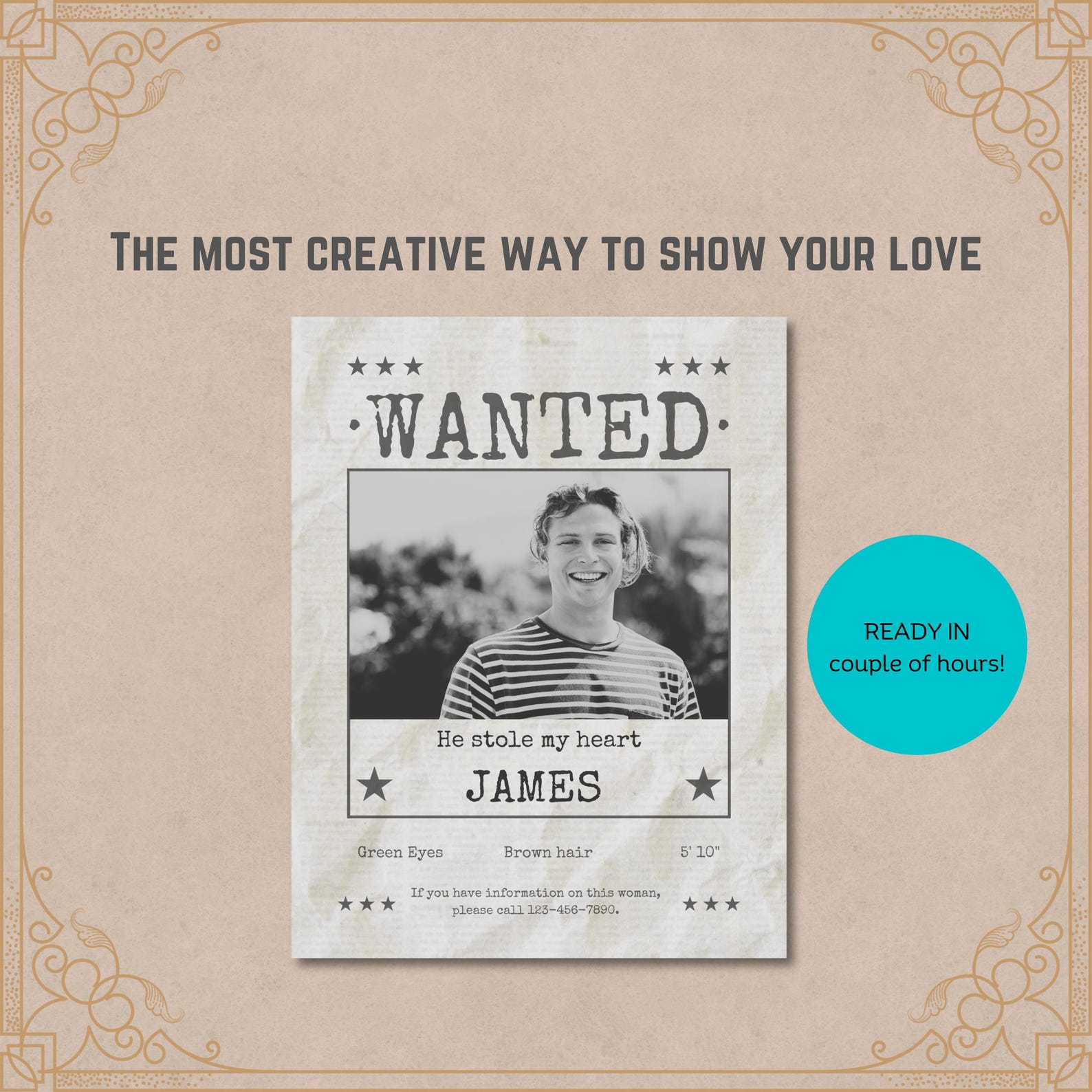 Personalized Wanted Poster for Couples, Canva Editable Poster, Couples ...