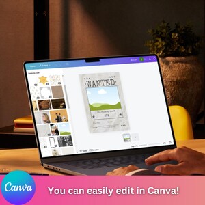 Wanted Poster for Couples, Wanted Poster Canva Digital Editable ...