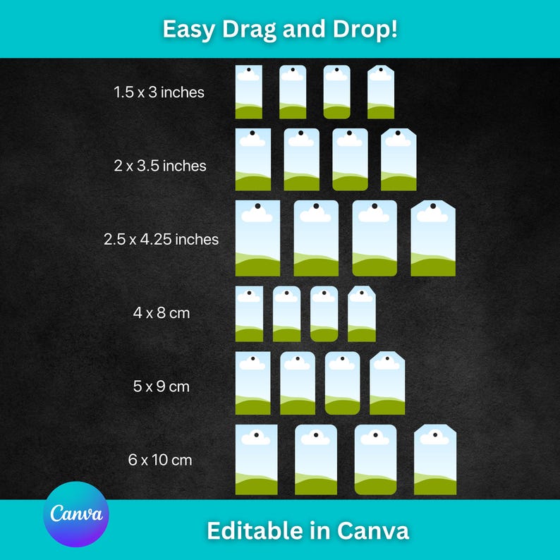 Editable Gift Tag Templates: Canva Drag & Drop, Tag Frames, Digital ...